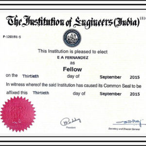 Certificate of Fellowship – Marine Electrical Technology